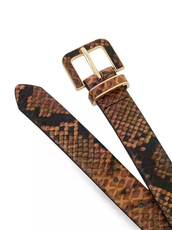 Dkny Snakeskin-effect Buckle Belt