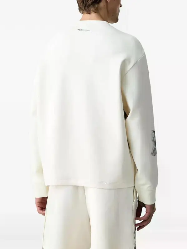 Armani Exchange Floral-print Long-sleeved Sweatshirt