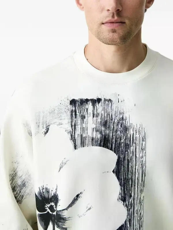 Armani Exchange Floral-print Long-sleeved Sweatshirt