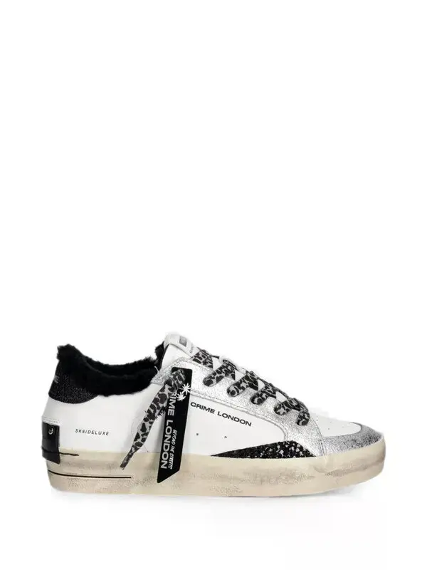 CRIME LONDON Sk8 Deluxe Shearling-trimmed Sneakers - White