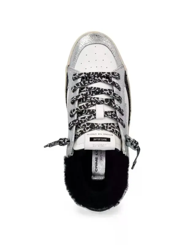 CRIME LONDON Shearling Trimmed Sneakers