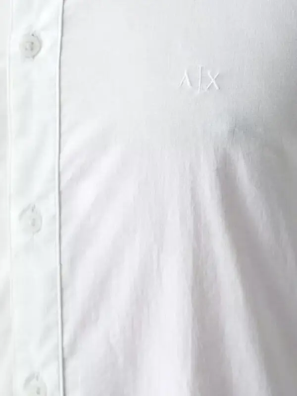 Armani Exchange Logo-embroidered Contrast-trim Shirt