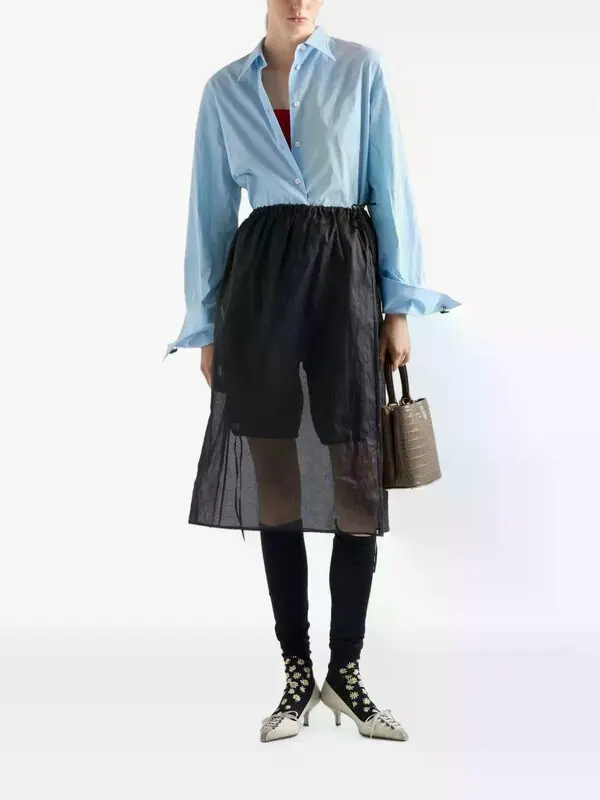 Prada Cotton Organdy Midi Skirt