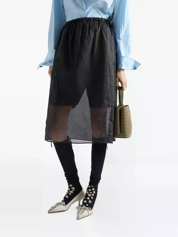 Prada Cotton Organdy Midi Skirt