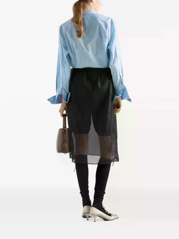 Prada Cotton Organdy Midi Skirt