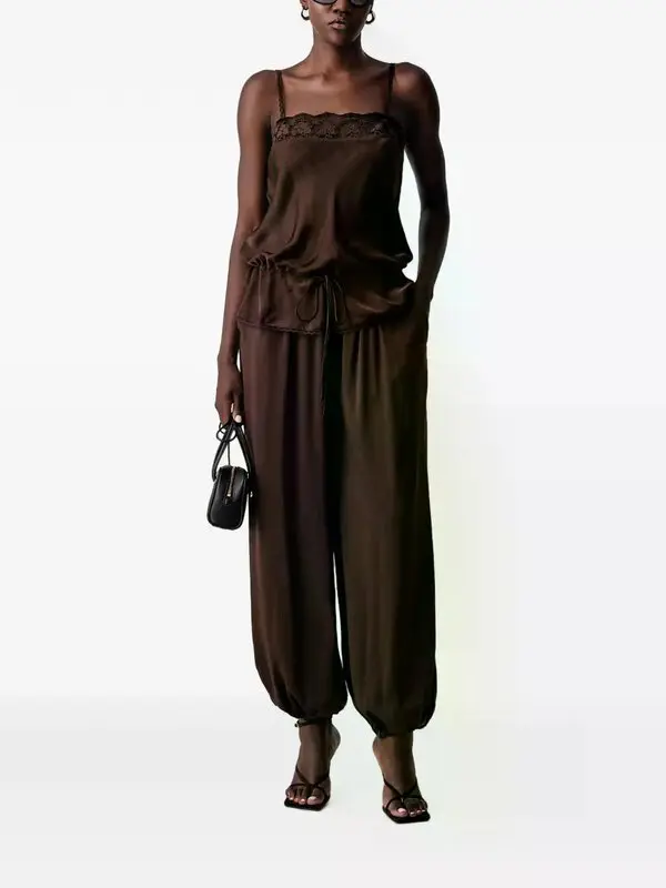 Bardot Bonita Lace-trim Drawstring Top