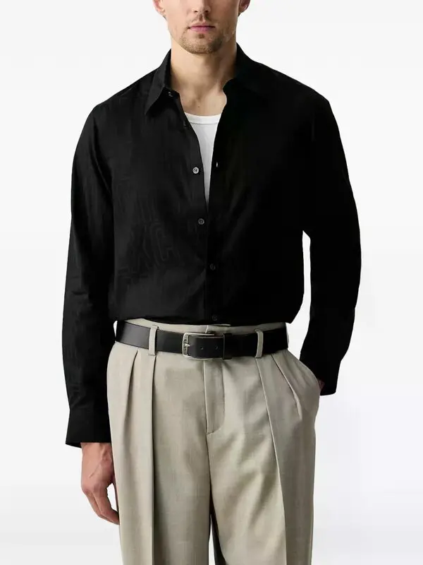 Armani Exchange Logo-jacquard Long-sleeved Shirt