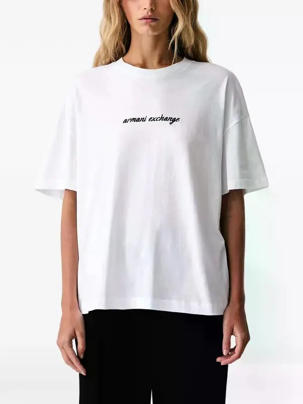 Armani Exchange Logo-embroidered T-shirt