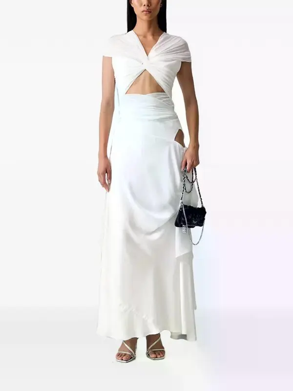 Bardot Twist-detail Cut-out Top - White