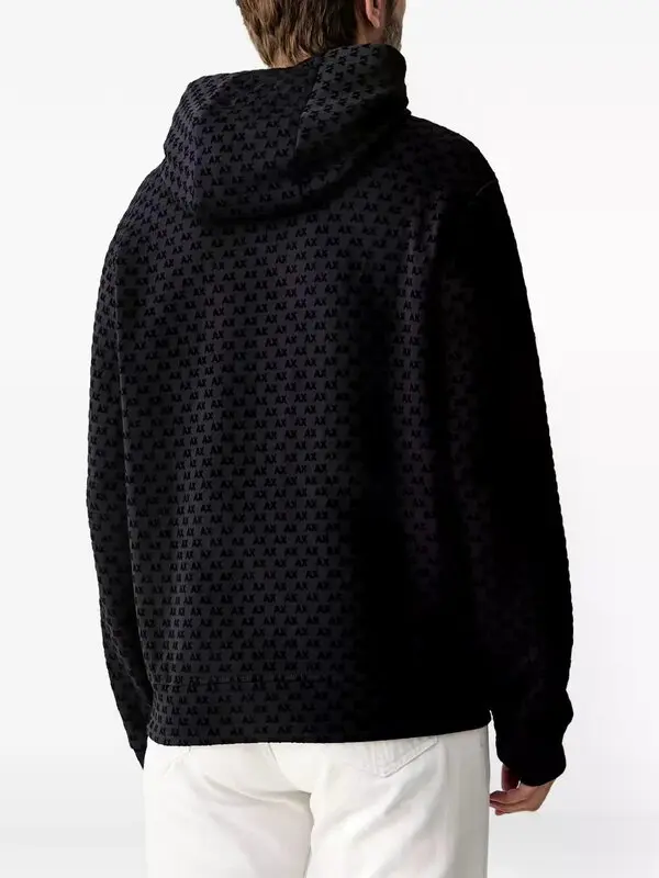 Armani Exchange Monogram-pattern Drawstring Hoodie