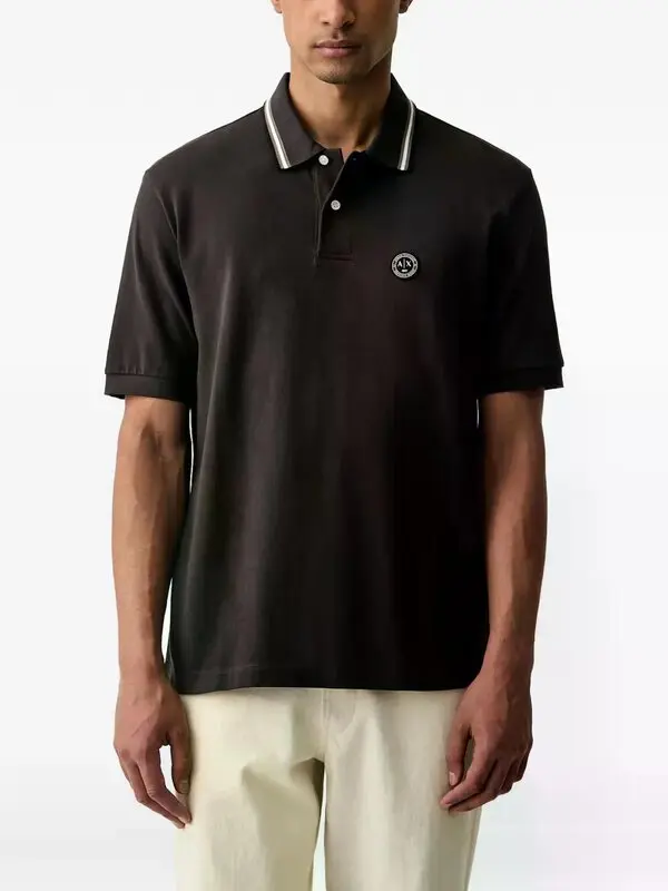 Armani Exchange Logo-patch Tipped Polo Shirt