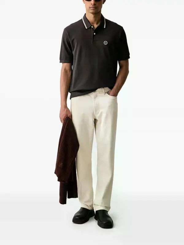 Armani Exchange Logo-patch Tipped Polo Shirt