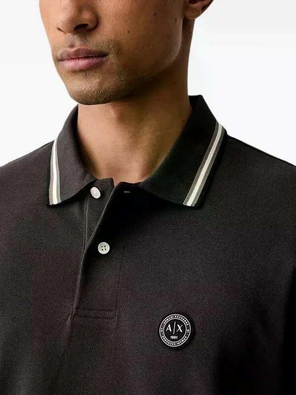 Armani Exchange Logo-patch Tipped Polo Shirt