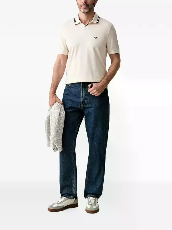 Armani Exchange Logo-embroidered Tipped T-shirt