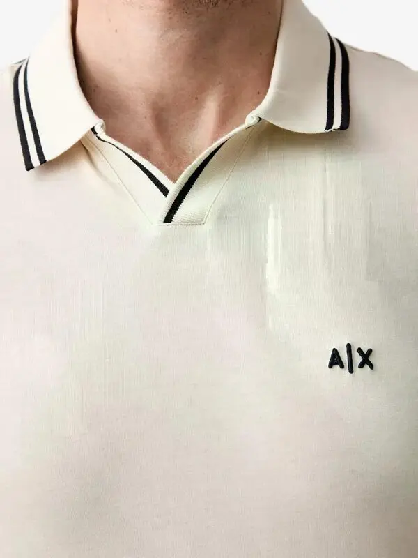 Armani Exchange Logo-embroidered Tipped T-shirt