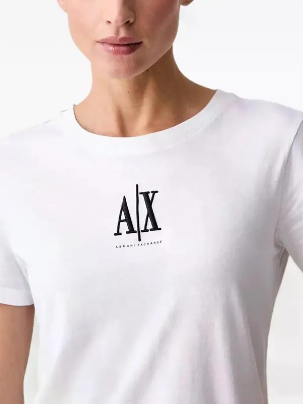 Armani Exchange Logo-embroidered T-shirt
