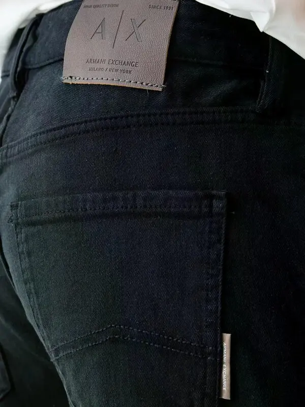 Armani Exchange Straight Leg Jeans With Logo Patch