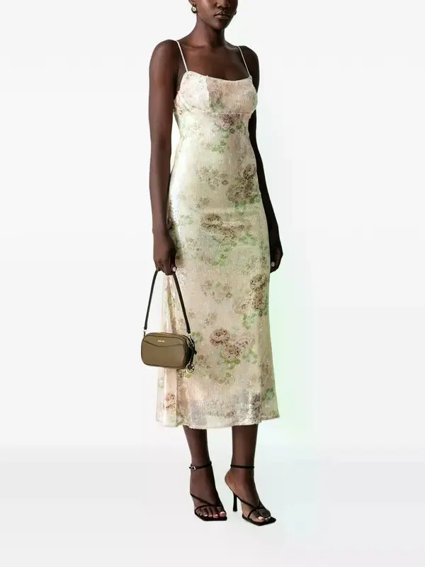 Bardot Adoni Floral Sequin Embellished Midi Dress - Neutrals