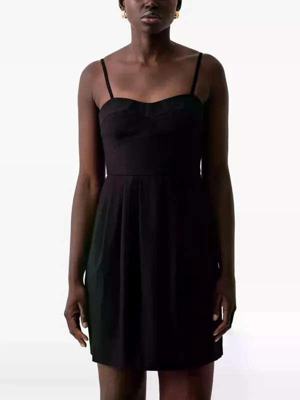 Armani Exchange Sweetheart-neck Pleated Mini Dress
