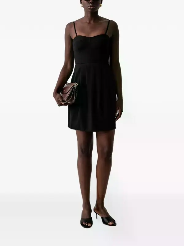 Armani Exchange Sweetheart-neck Pleated Mini Dress