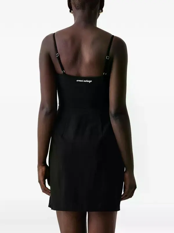 Armani Exchange Sweetheart-neck Pleated Mini Dress