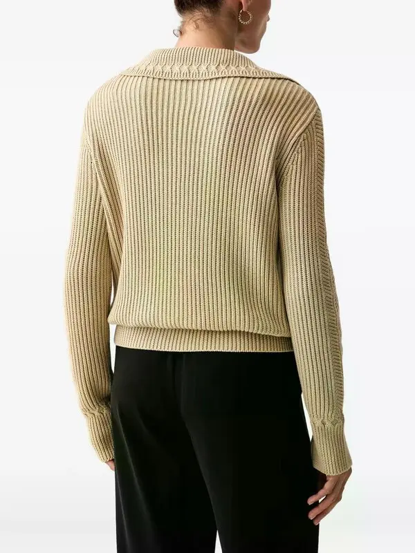 Armani Exchange Ribbed-knit Spread-collar Sweater