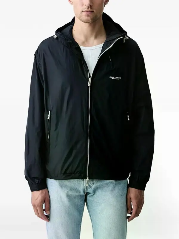 Armani Exchange Hooded Logo-print Jacket