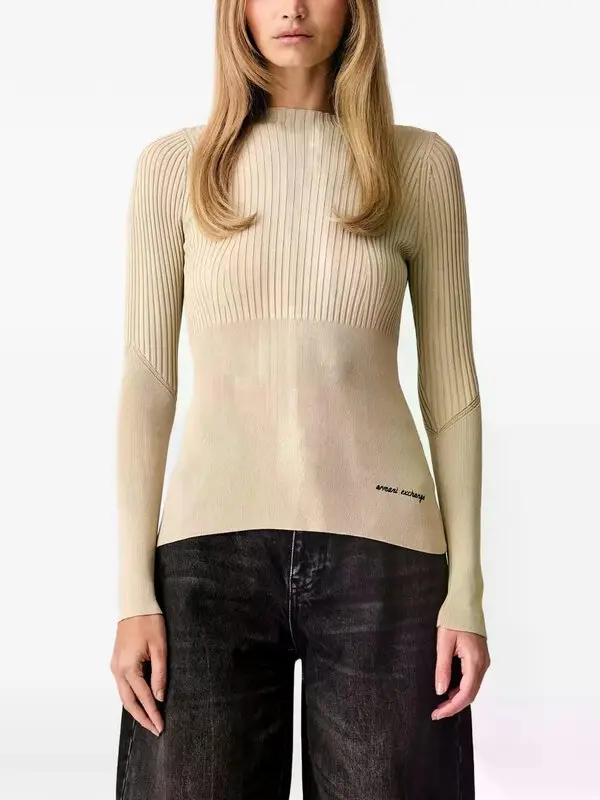 Armani Exchange Ribbed Logo-embroidered Sweater
