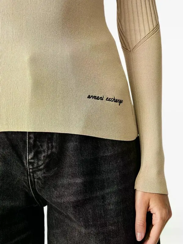 Armani Exchange Ribbed Logo-embroidered Sweater