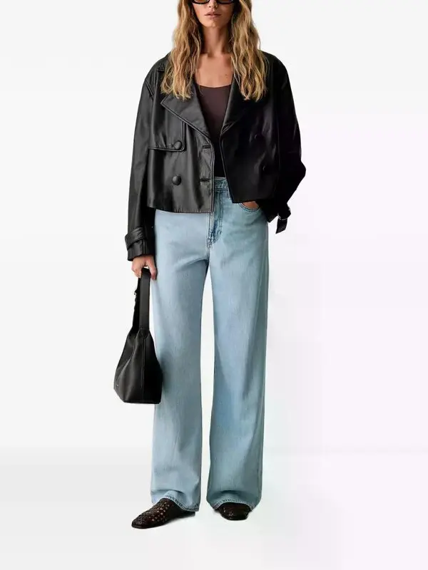 Armani Exchange Double-breasted Leather Jacket