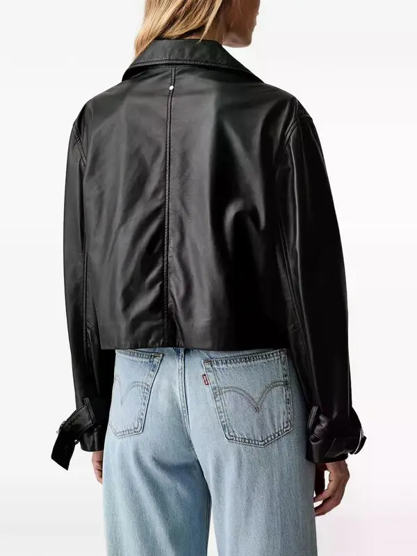 Armani Exchange Double-breasted Leather Jacket
