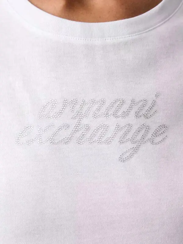 Armani Exchange Rhinestone-logo T-shirt