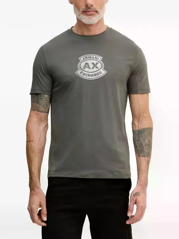 Armani Exchange Logo-print Crew-neck T-shirt - Green