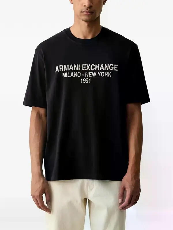 Armani Exchange Logo-print Cotton T-shirt - Black