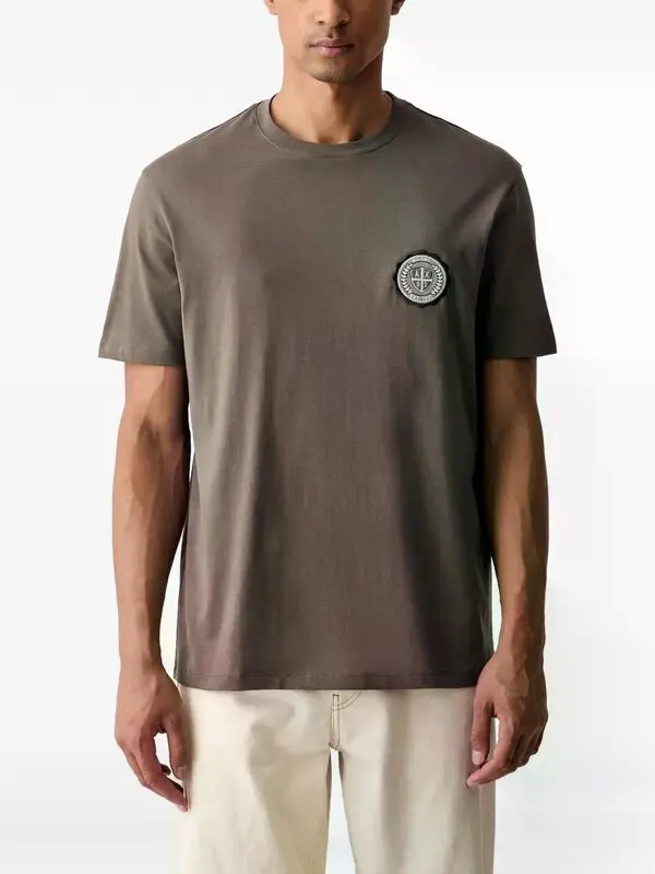 Armani Exchange Logo-patch T-shirt - Brown