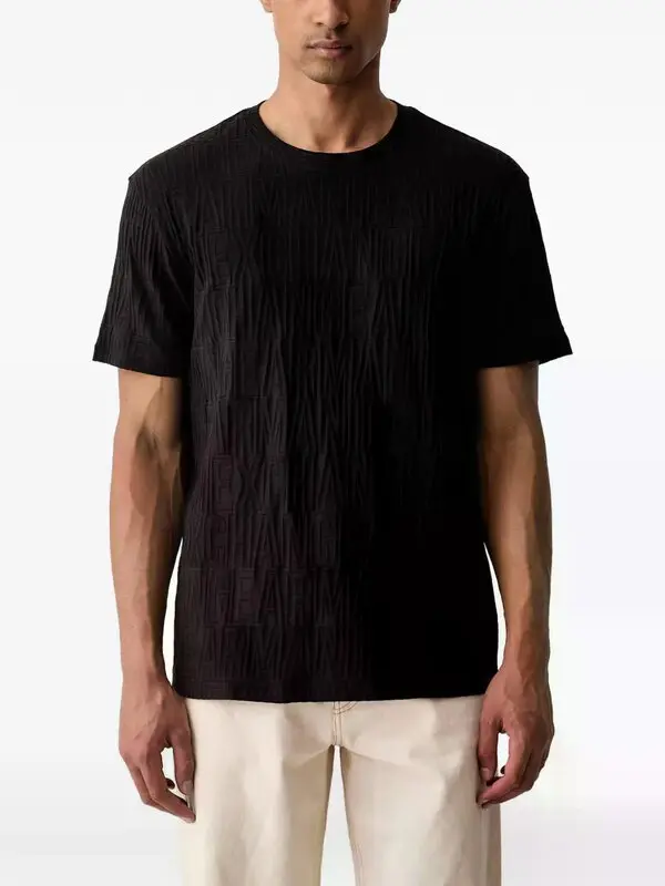 Armani Exchange Logo-jacquard Cotton T-shirt - Black