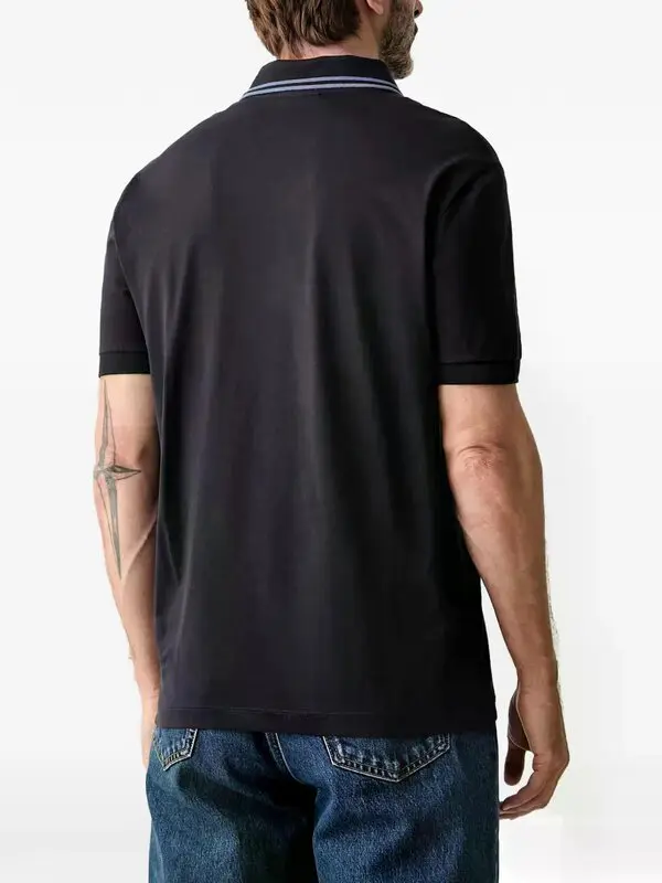 Armani Exchange Logo-embroidered Tipped-trim Polo Shirt