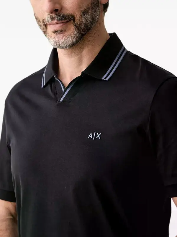 Armani Exchange Logo-embroidered Tipped-trim Polo Shirt