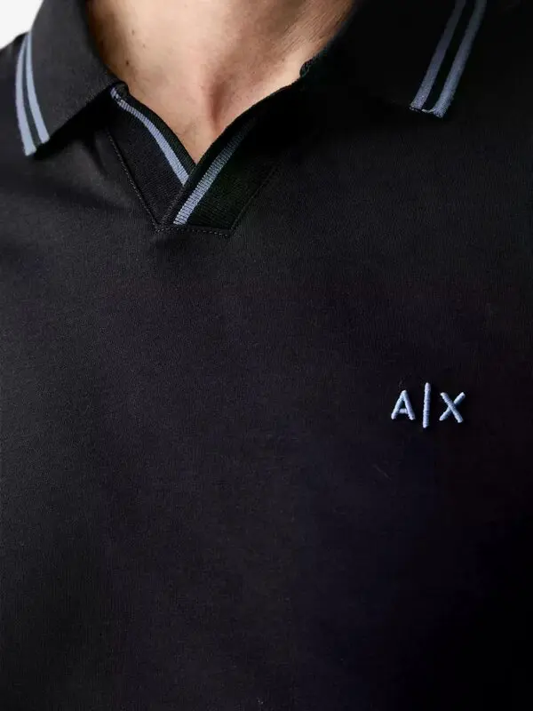 Armani Exchange Logo-embroidered Tipped-trim Polo Shirt