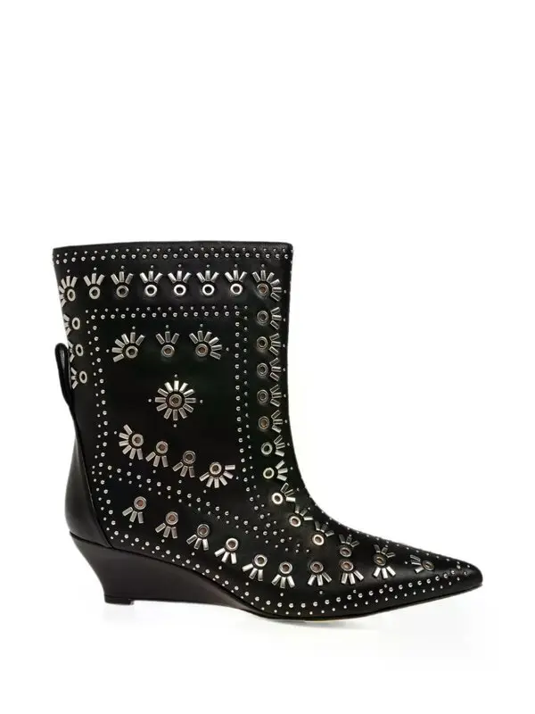 ODISSI Stud-embellished Wedge Ankle Boots