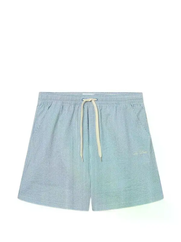LES DEUX Stan Seersucker Striped Swim Shorts