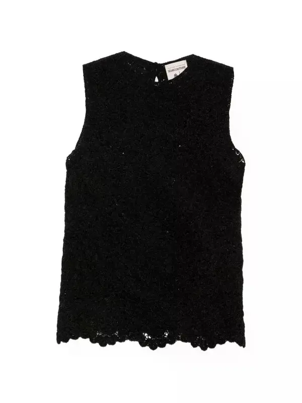 SEMICOUTURE Crochet Knit Vest