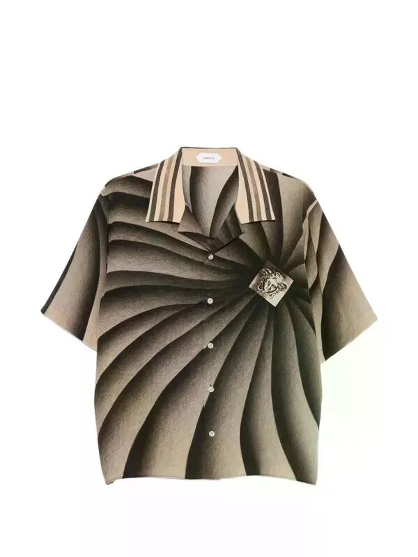 Versace The Vortex-print Silk Shirt