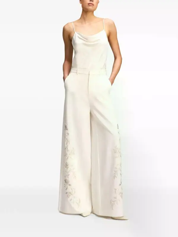 Cinq À Sept Roxane Embroidered Palazzo Pants