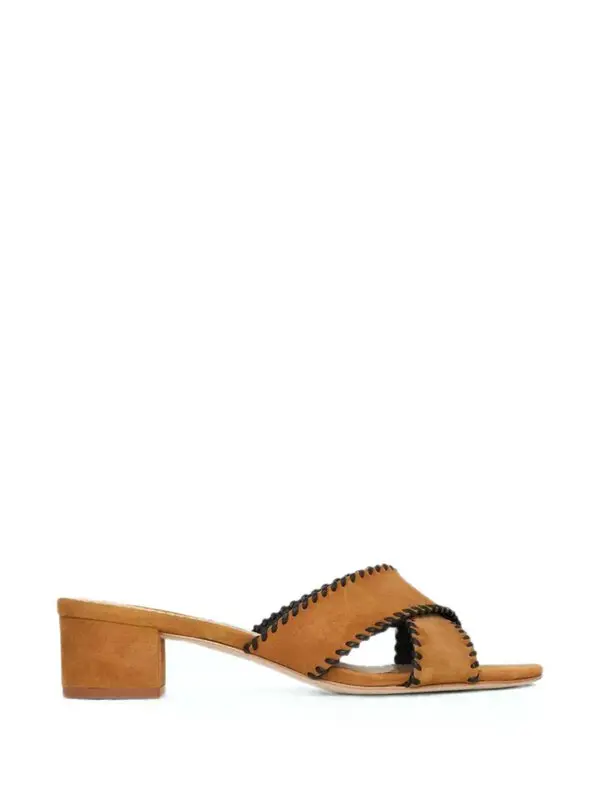 Cinq À Sept Amanda Whipstitch Trim Sandals - Neutrals
