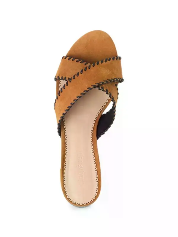 Cinq À Sept Amanda Whipstitch Trim Sandals - Neutrals