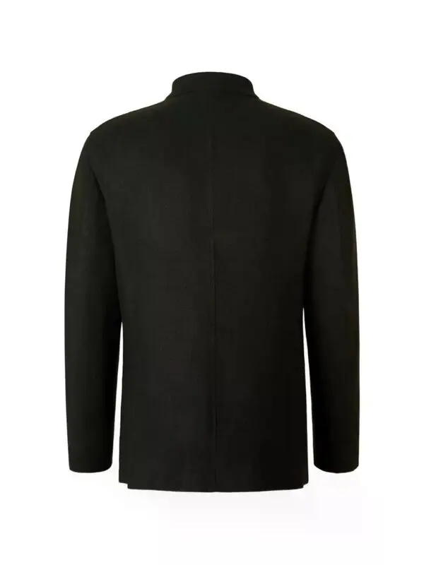 Boglioli Herringbone-pattern Mandarin-collar Blazer
