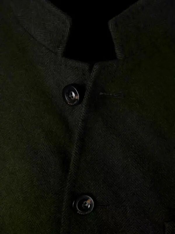 Boglioli Herringbone-pattern Mandarin-collar Blazer