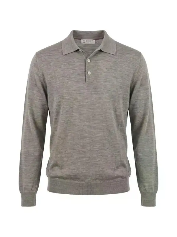 Brunello Cucinelli Fine-knit Wool Polo - Grey