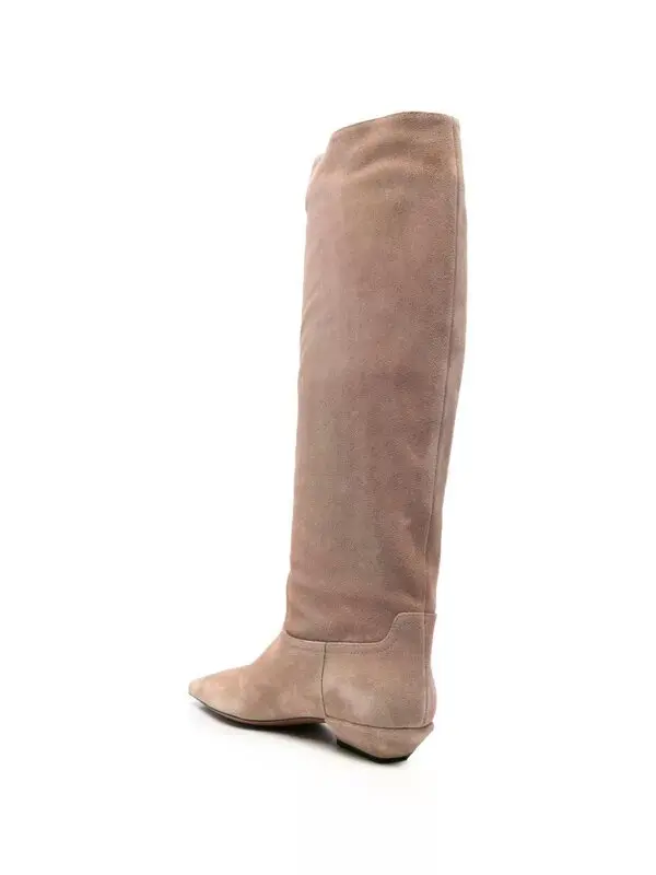 Paris Texas Bettina Pointed-toe Suede Boots - Neutrals